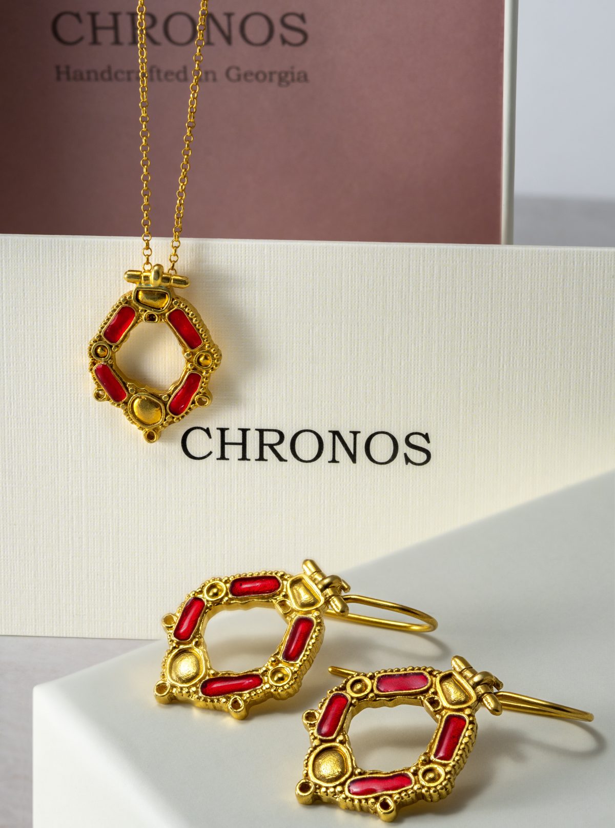 Pendant with Enamel - CHRONOS