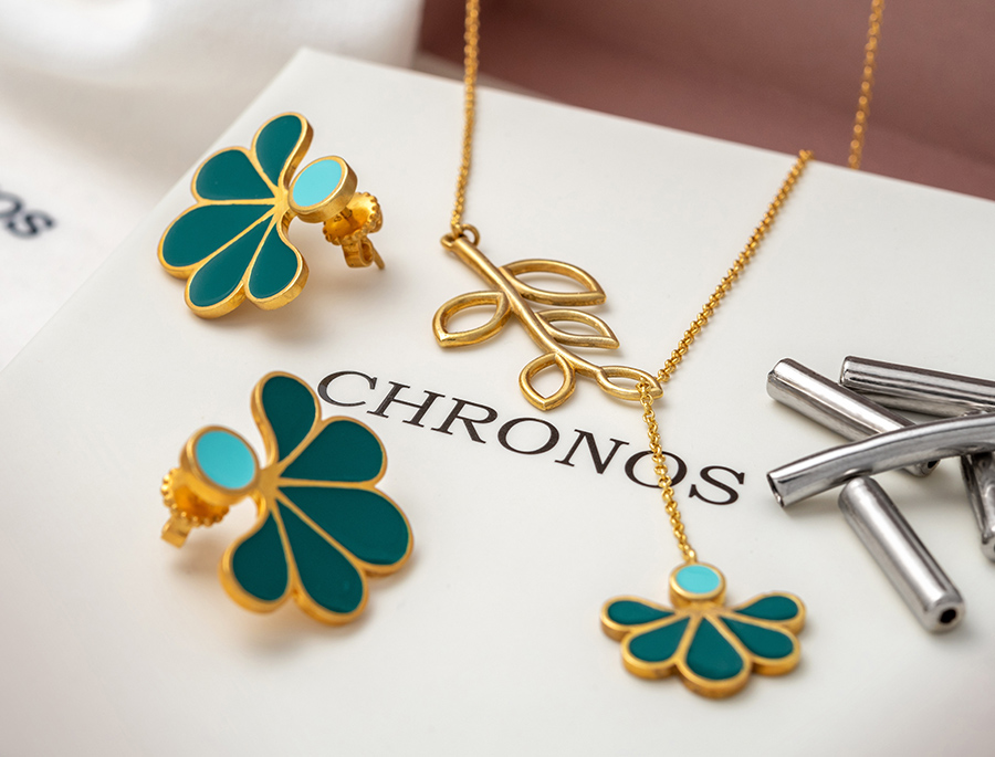 Half a flower with enamel - CHRONOS